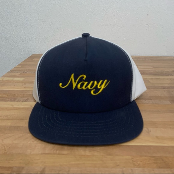 Vintage | Accessories | Vtg 8s Us Navy Mesh Back Blue Usa Made Military ...